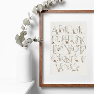 ABC Sign, Alphabet Poster, Animal Alphabet, Woodland Decor, Nursery ...
