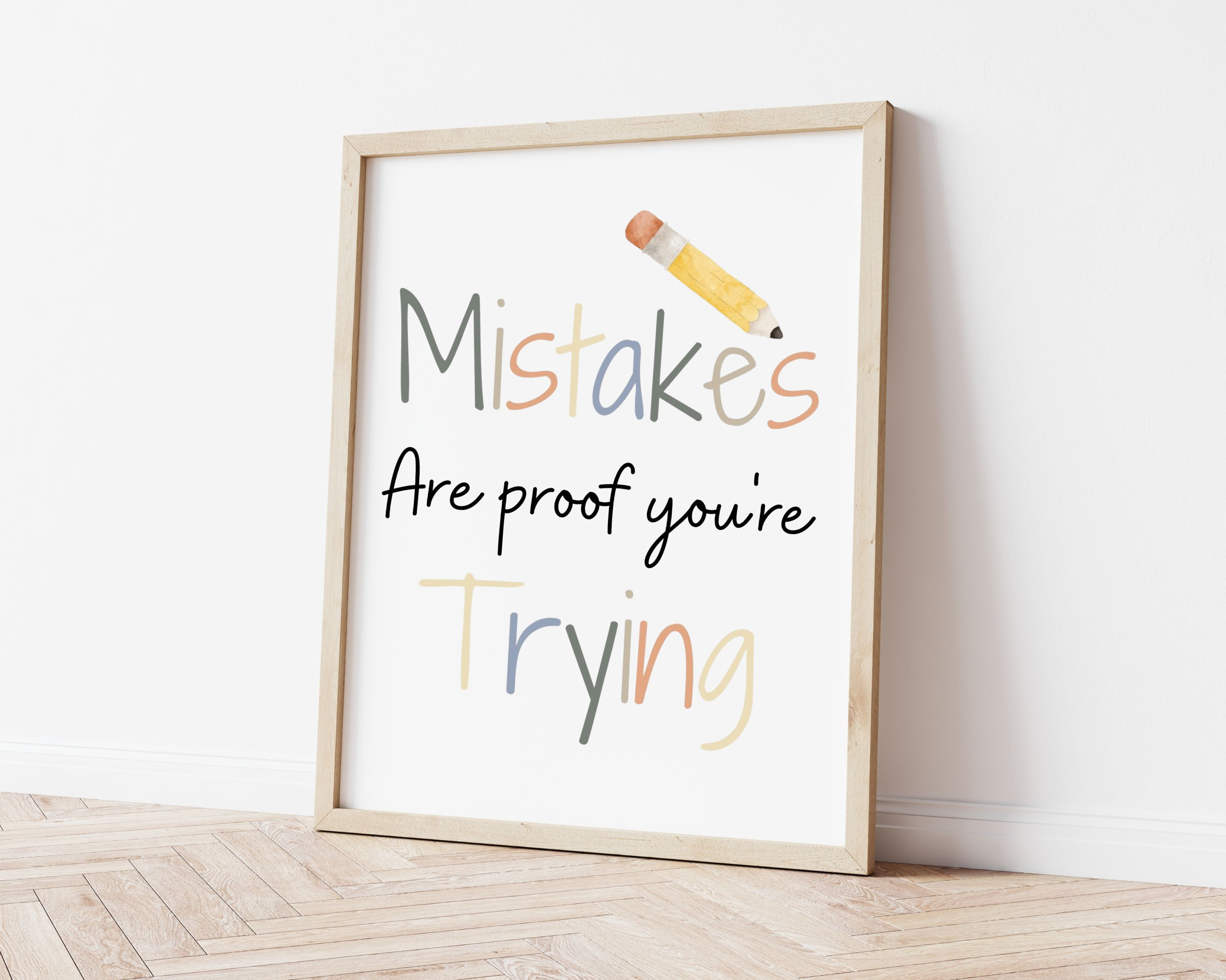 Mistakes Poster, Classroom Décor Elementary, Classroom Décor Sign, Boho ...