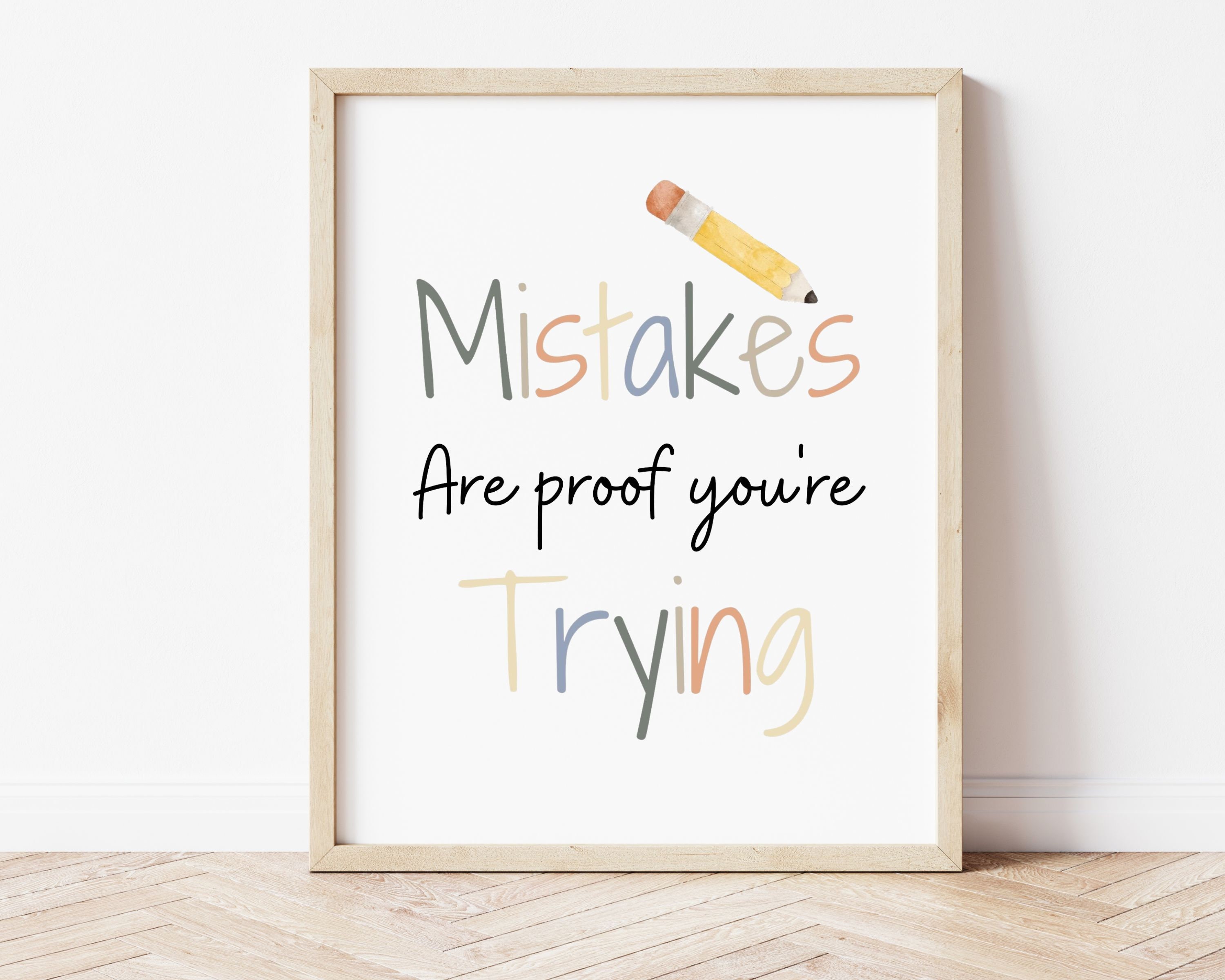 Mistakes Poster, Classroom Décor Elementary, Classroom Décor Sign, Boho ...