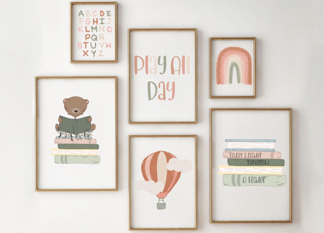 Classroom Decor Bundle, Rainbow Wall Decal, Neutral Kids Room Decor ...