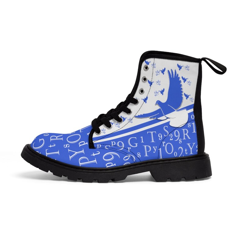 White Dove Royal Blue and White High Top Boots Zeta/phi/beta High Top ...