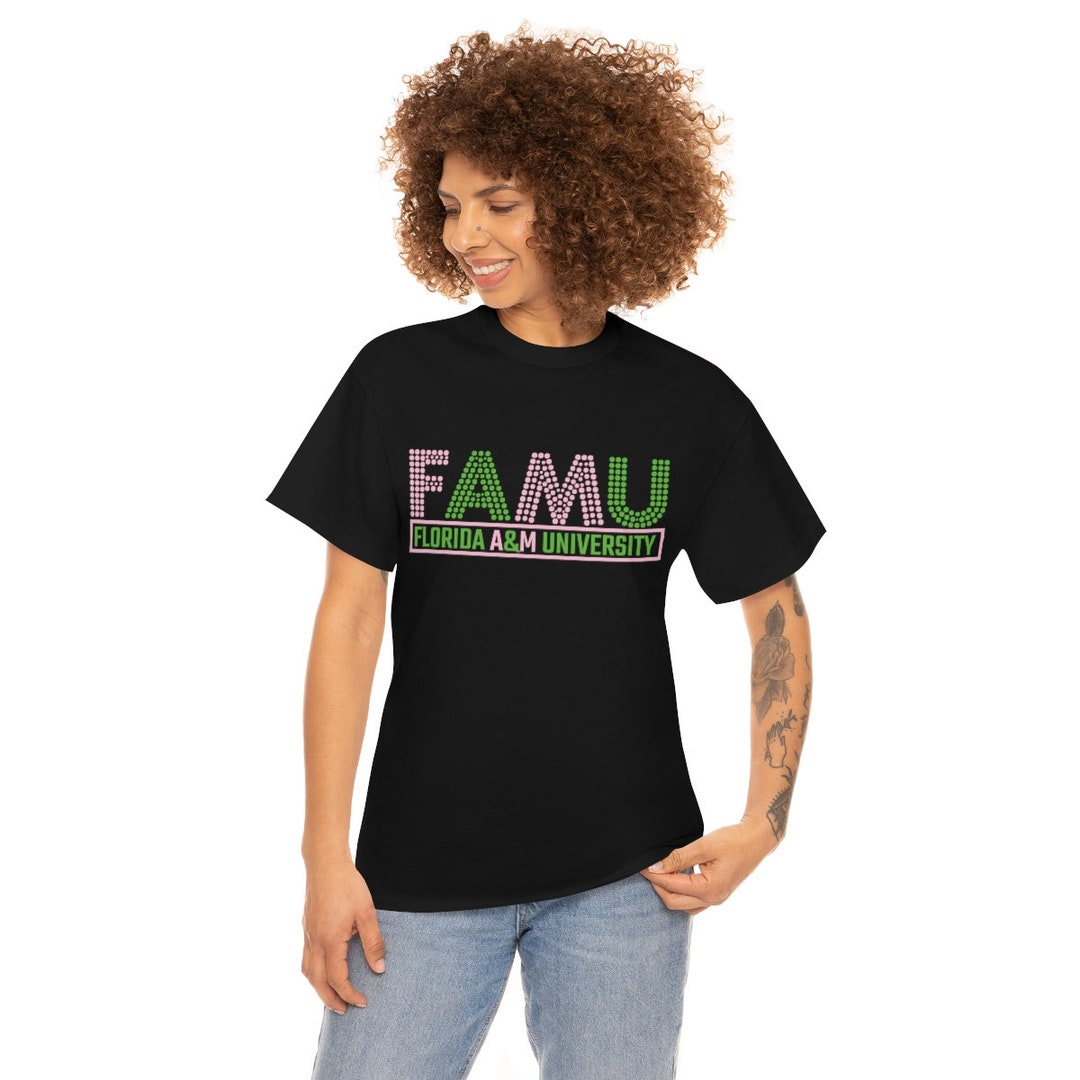 Florida A&M University (FAMU) Tee - Pink and Green T-shirt for Pretty ...