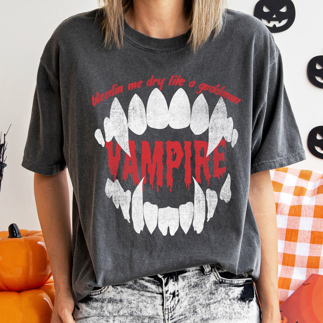 Distressed Vampire Comfort Colors Tee, Halloween Skeleton Shirt - Etsy