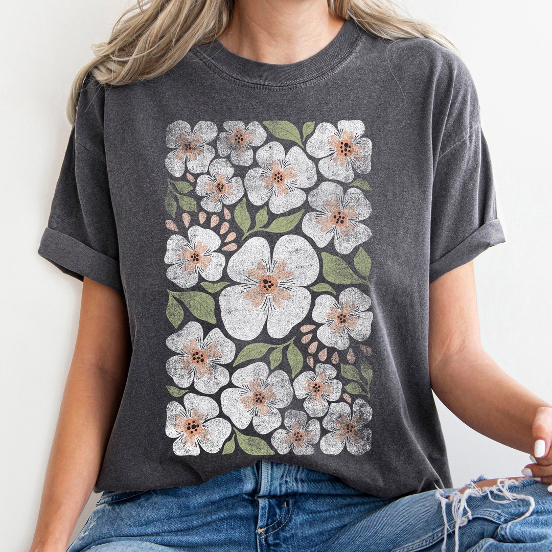 Cottage Core Tshirt, Pressed Flowers, Shirt, Floral Tshirt, Flower ...