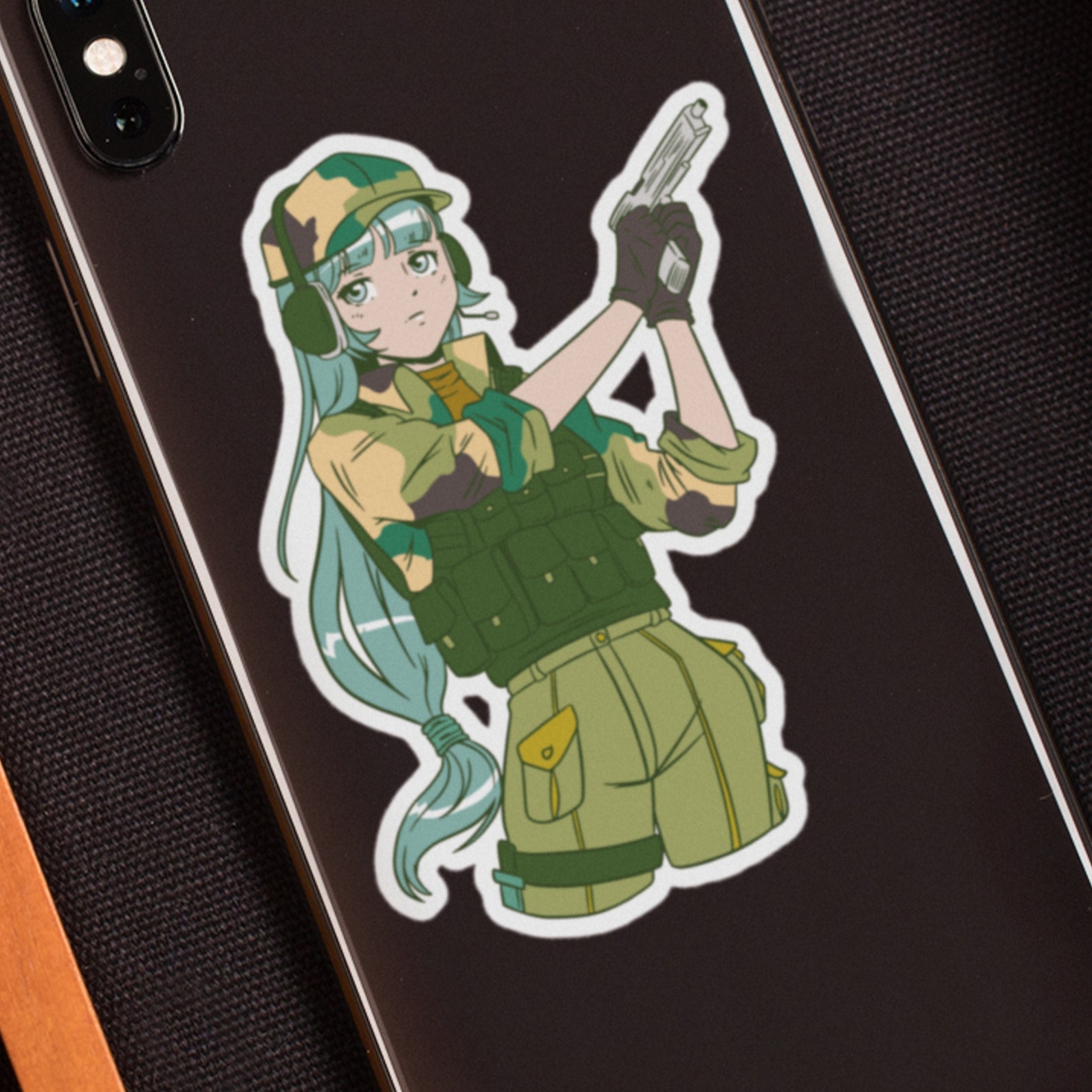 Israel Anime Girl Sticker Military Anime Girl Sticker | Etsy