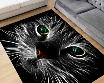 Funny Black Cat Rug - Etsy