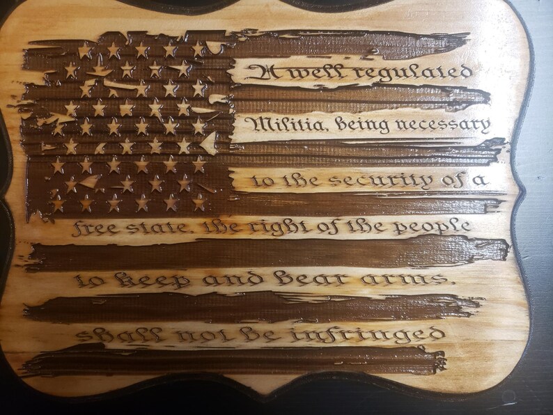 2nd Amendment Plaque With U.S. Flag - Etsy