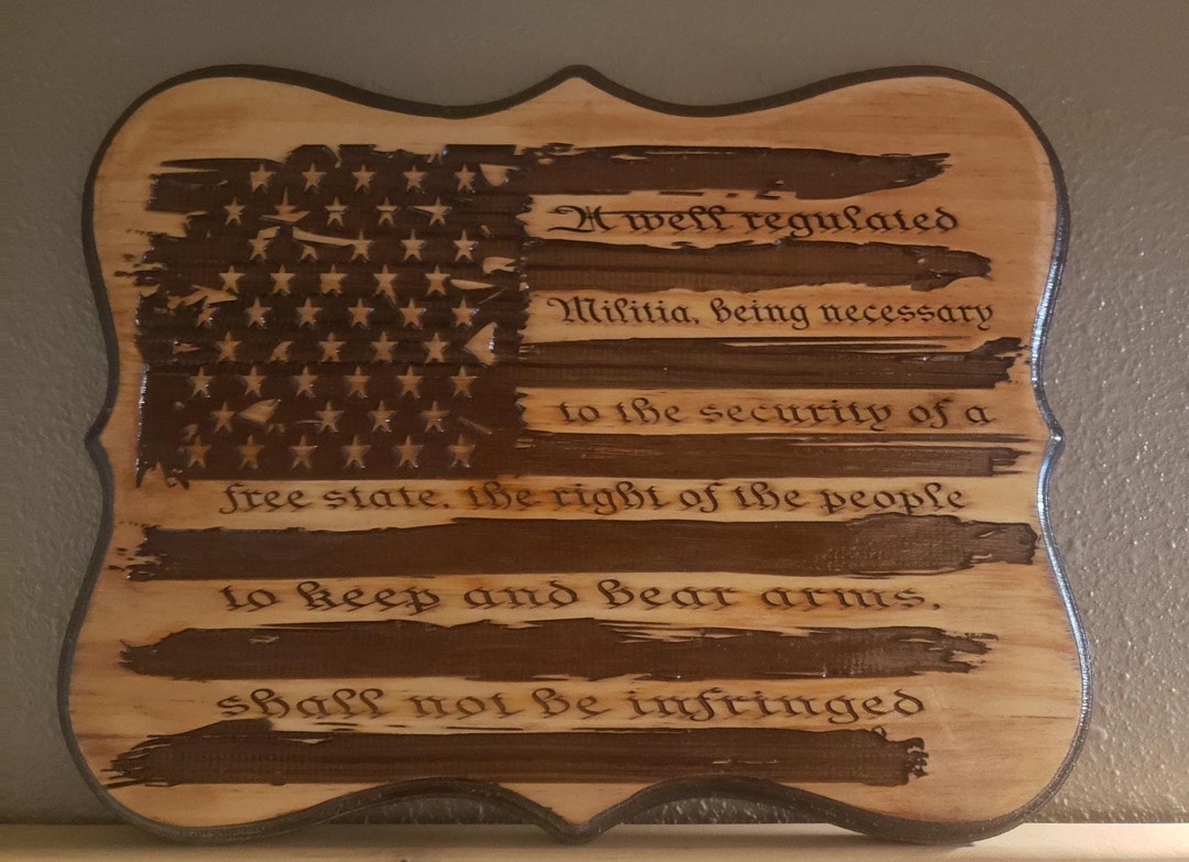 2nd Amendment Plaque With U.S. Flag - Etsy