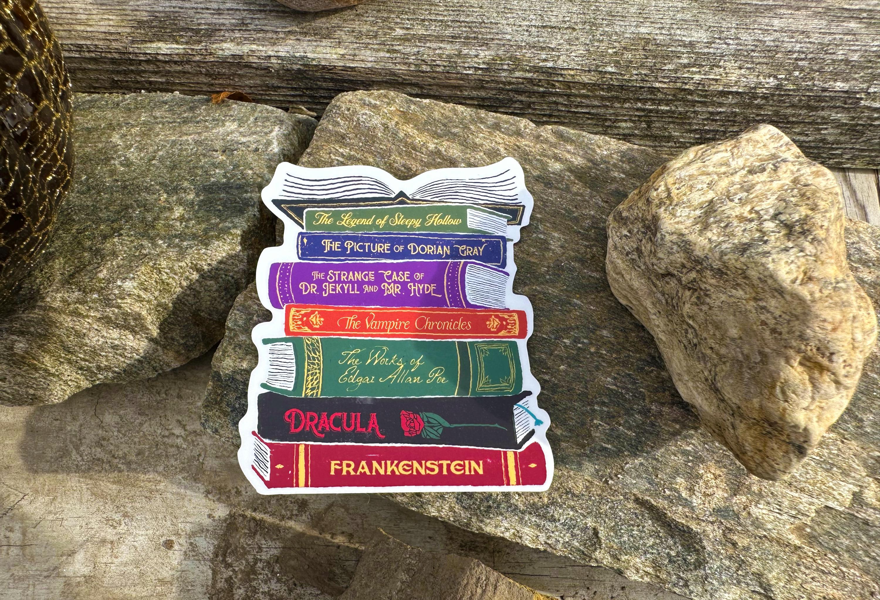 Gothic Horror Book Stack: Dark Academia Sticker - Etsy