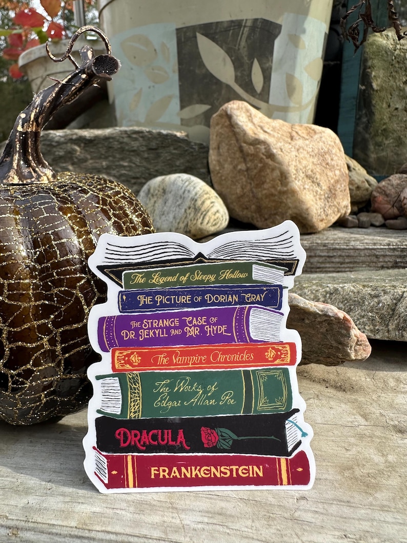 Gothic Horror Book Stack: Dark Academia Sticker - Etsy
