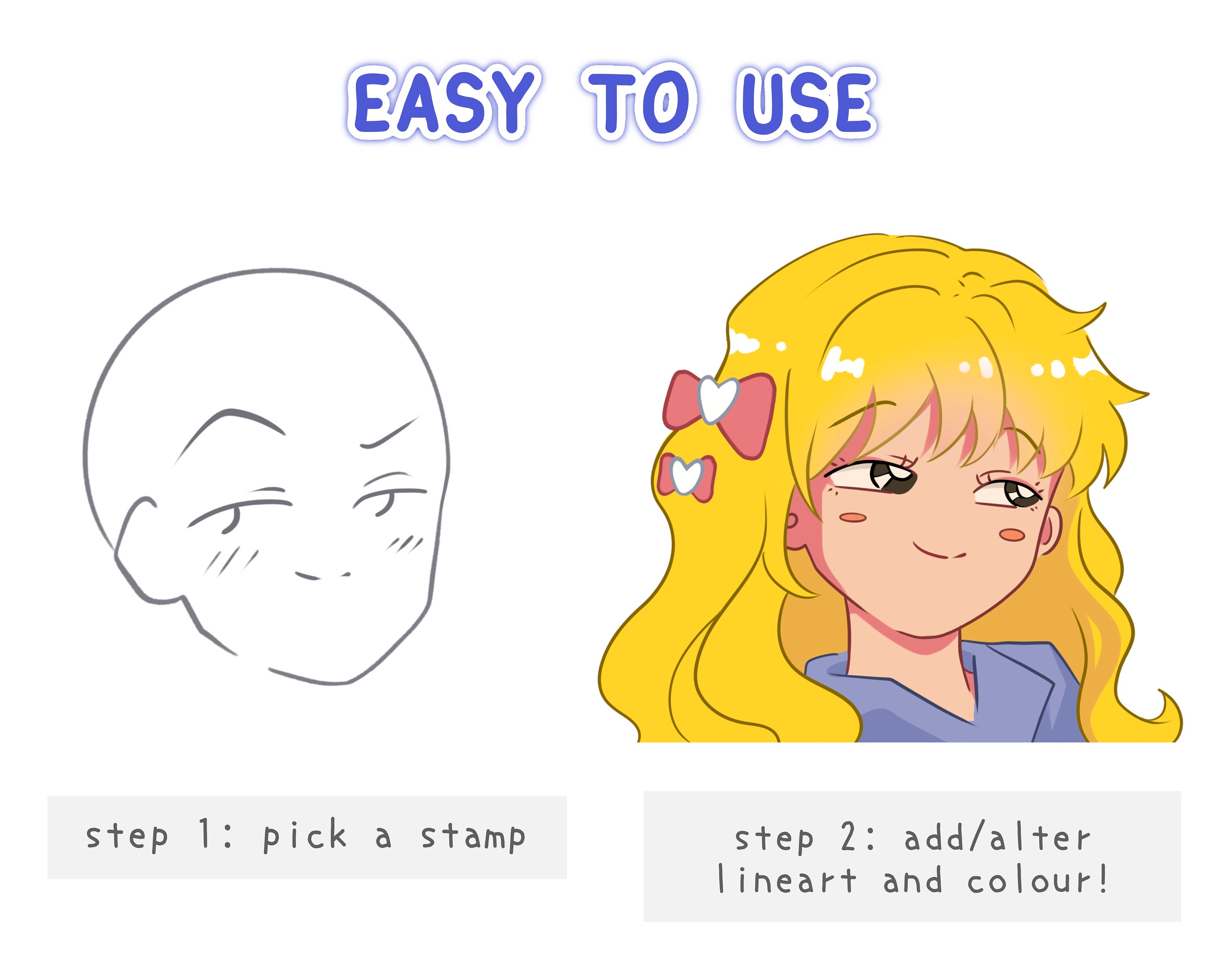 Anime Expression Stamp PNG Brush Set - Expressions Emotion Stamps Brush ...