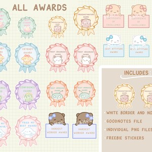 Cute Awards/medals Digital Planner Stickers, Goodnotes Digital Stickers ...