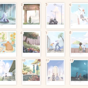 Aesthetic Anime Postcard Prints: Anime Prints, Minimalist Art Prints - Etsy