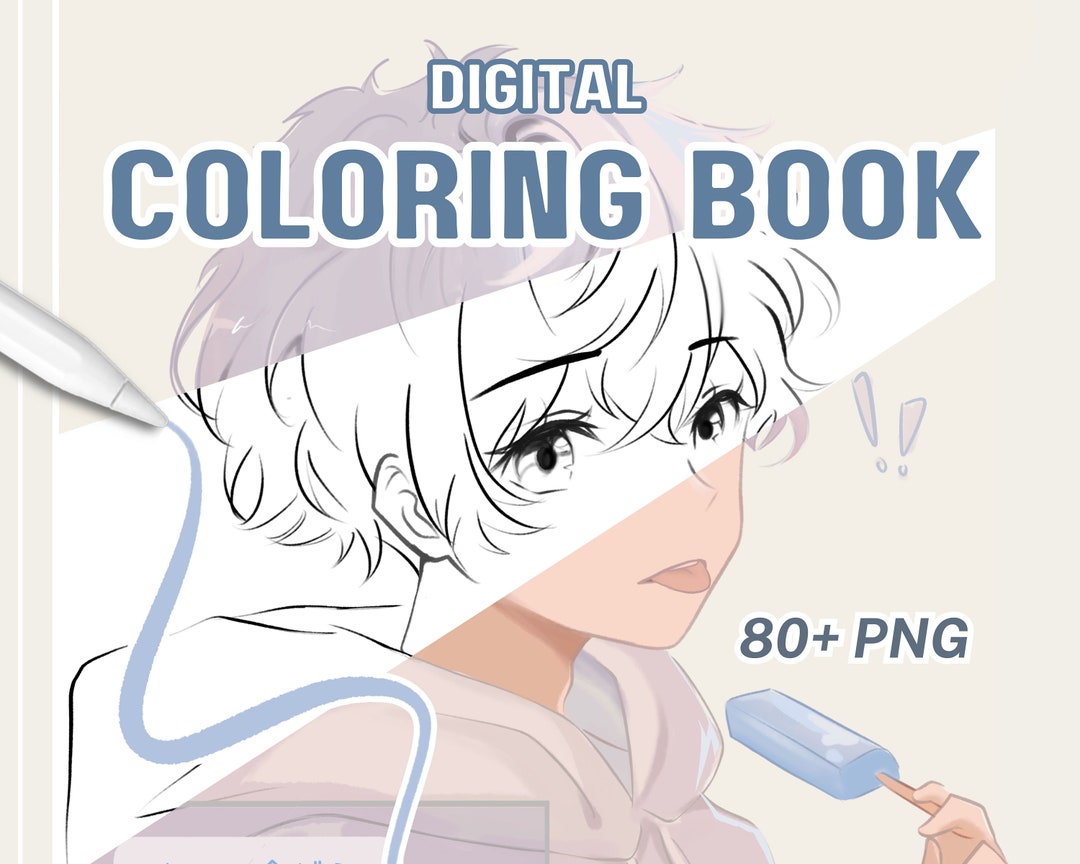 Coloring Book PNG Digital Download - Lineart and Color Pack Ipad ...