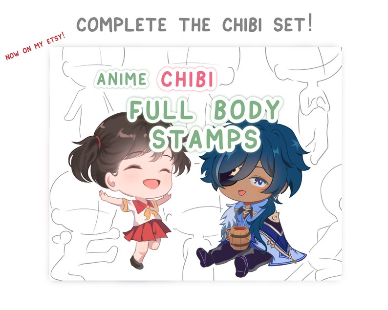 Anime Chibi Head Stamp Procreate Brush Set - Head Guide Stamp Brush ...