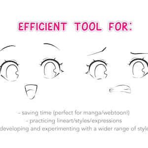 Soft Anime Style Procreate Eye Stamp Set - Girl Eyes / Boy Eyes Lineart ...