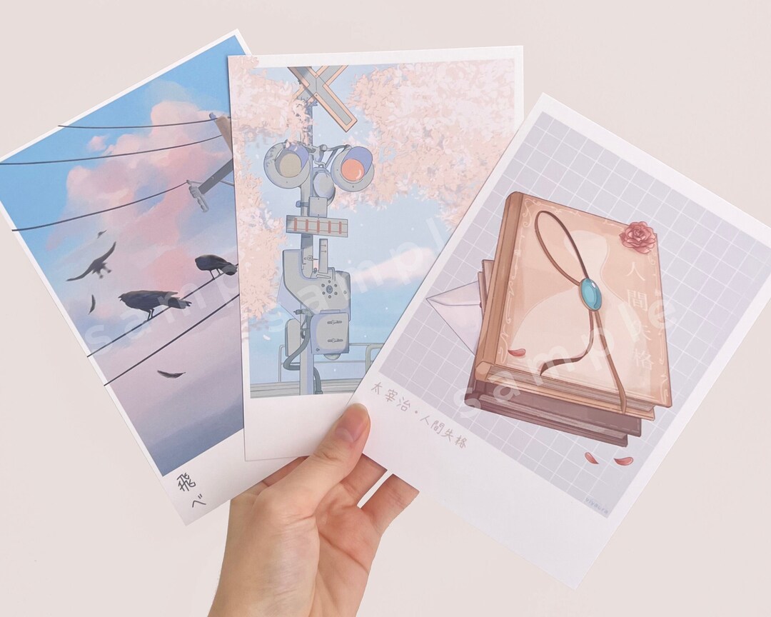 Aesthetic Japan Pastel Postcard Prints: Anime Prints, Minimalist Art ...