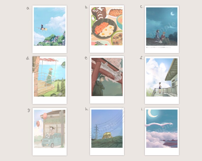 Aesthetic Anime Postcard Prints: Anime Prints Minimalist Art - Etsy