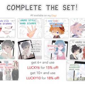 Soft Anime Style Procreate Brush Set Lineart and Color Brush - Etsy Canada
