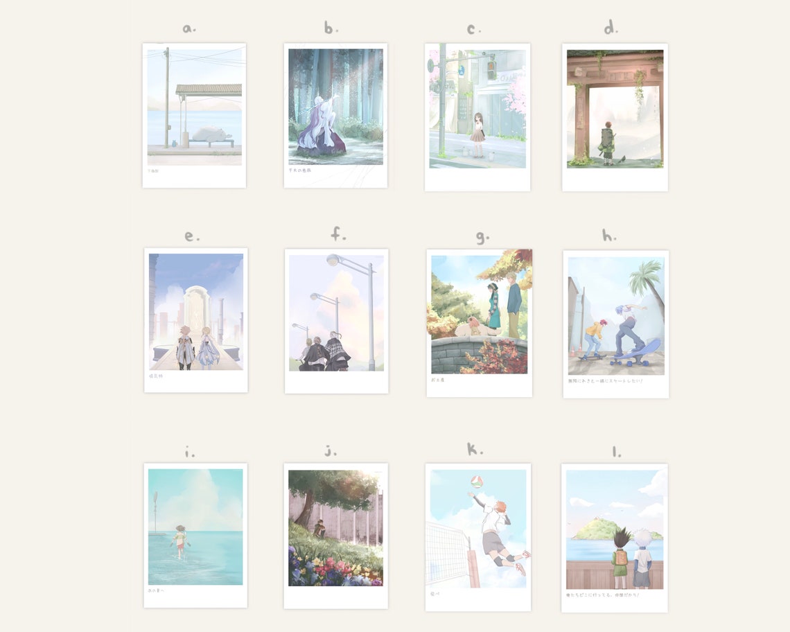 Aesthetic Anime Postcard Prints: Anime Prints Minimalist Art - Etsy