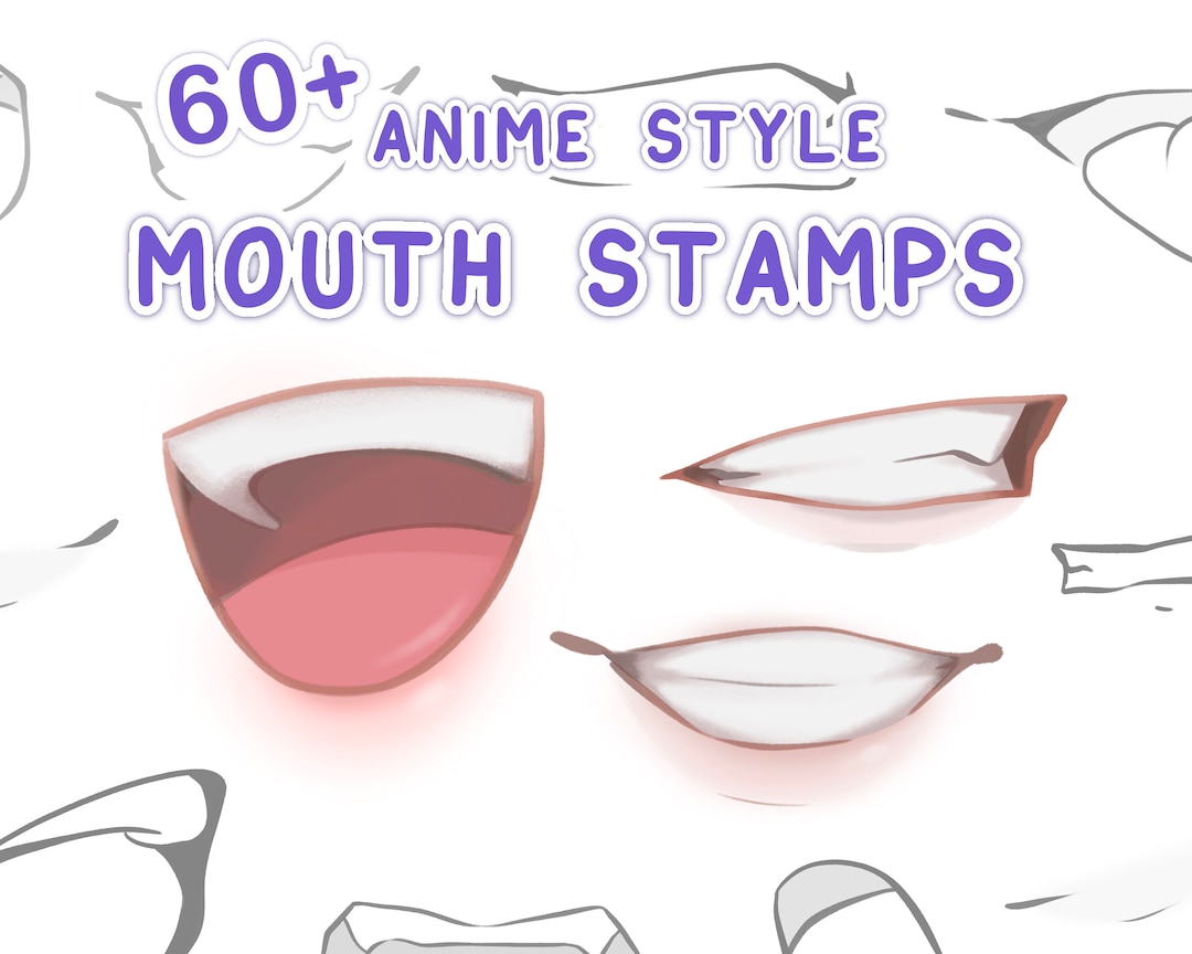 Anime Style Mouth Stamp Procreate Brush Set - Mouths Stamp Brush Pack ...