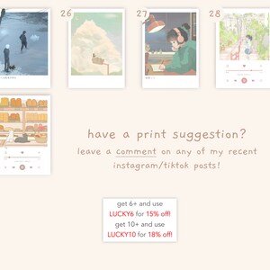 Aesthetic Anime Postcard Prints: Anime Prints, Minimalist Art Prints - Etsy