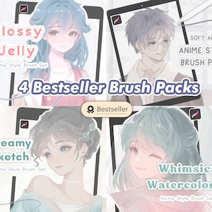 Soft Aesthetic Brushes - Anime Brush Sets: Glossy Jelly, Soft Anime ...