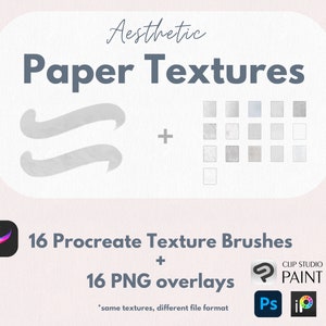 Aesthetic Paper Textures Brushes and PNG Overlay - Texture Brush Pack ...