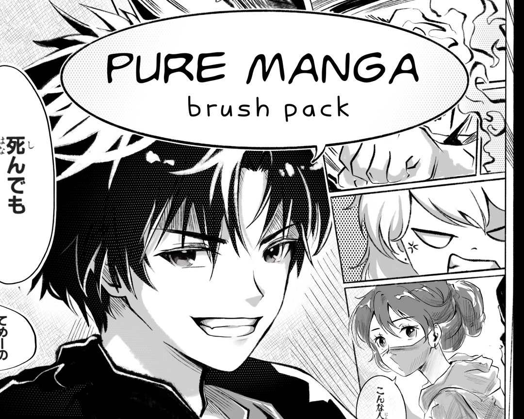 Pure Manga Procreate Brush Set - Lineart and Color Ink Brush Pack Ipad ...