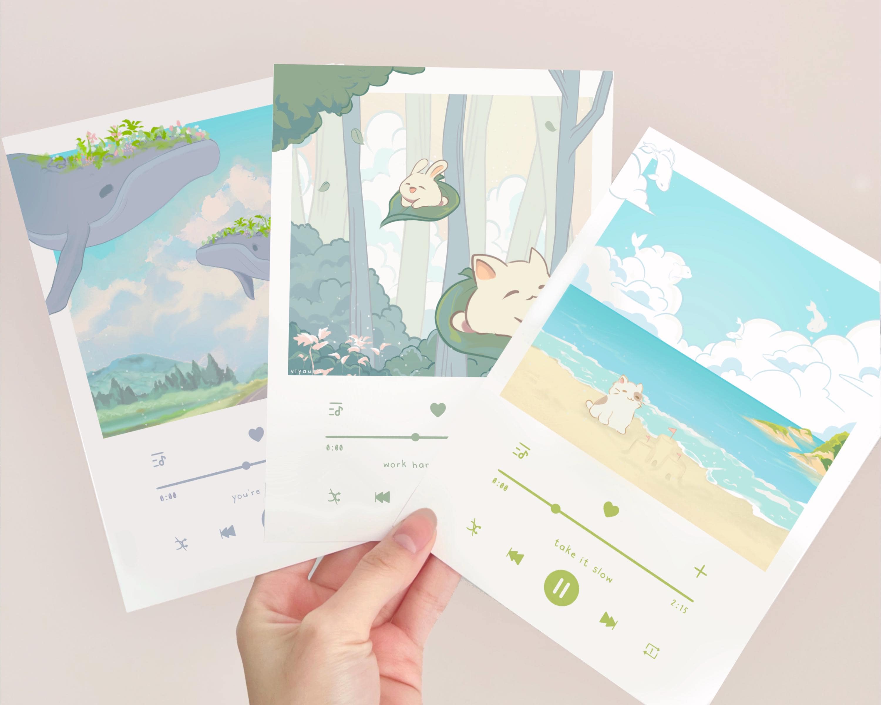 Aesthetic Anime Postcard Prints: Anime Prints, Minimalist Art Prints ...