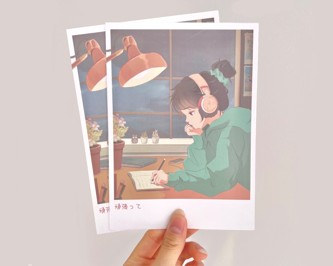 Aesthetic Lofi Anime Postcard Prints: Anime Prints, Minimalist Art ...