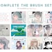 Soft Anime Style Procreate Hair Stamp Set - Hair Lineart Brush Pack ...