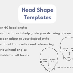 Manga Webtoon Style Head Stamp Procreate Brush Set - Head Guide Stamp ...