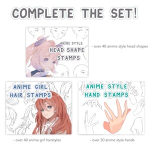 Soft Anime Style Procreate Hair Stamp Set Hair Lineart Brush - Etsy