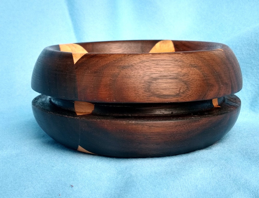 Walnut and Maple Bowl - Etsy