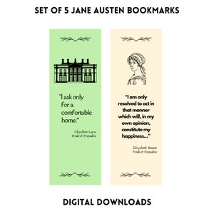 Jane Austen Bookmarks, Funny Bookmark, Digital Bookmarks, Download ...