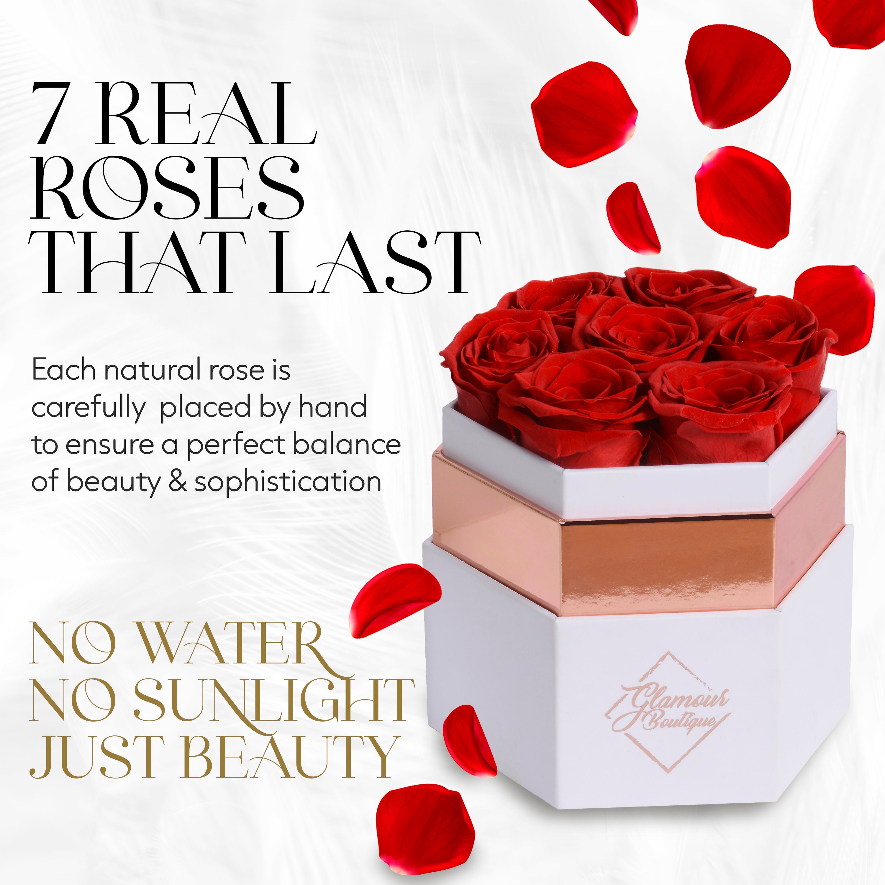 Handmade Seven Forever Red Rose Box Preserved Roses in a - Etsy
