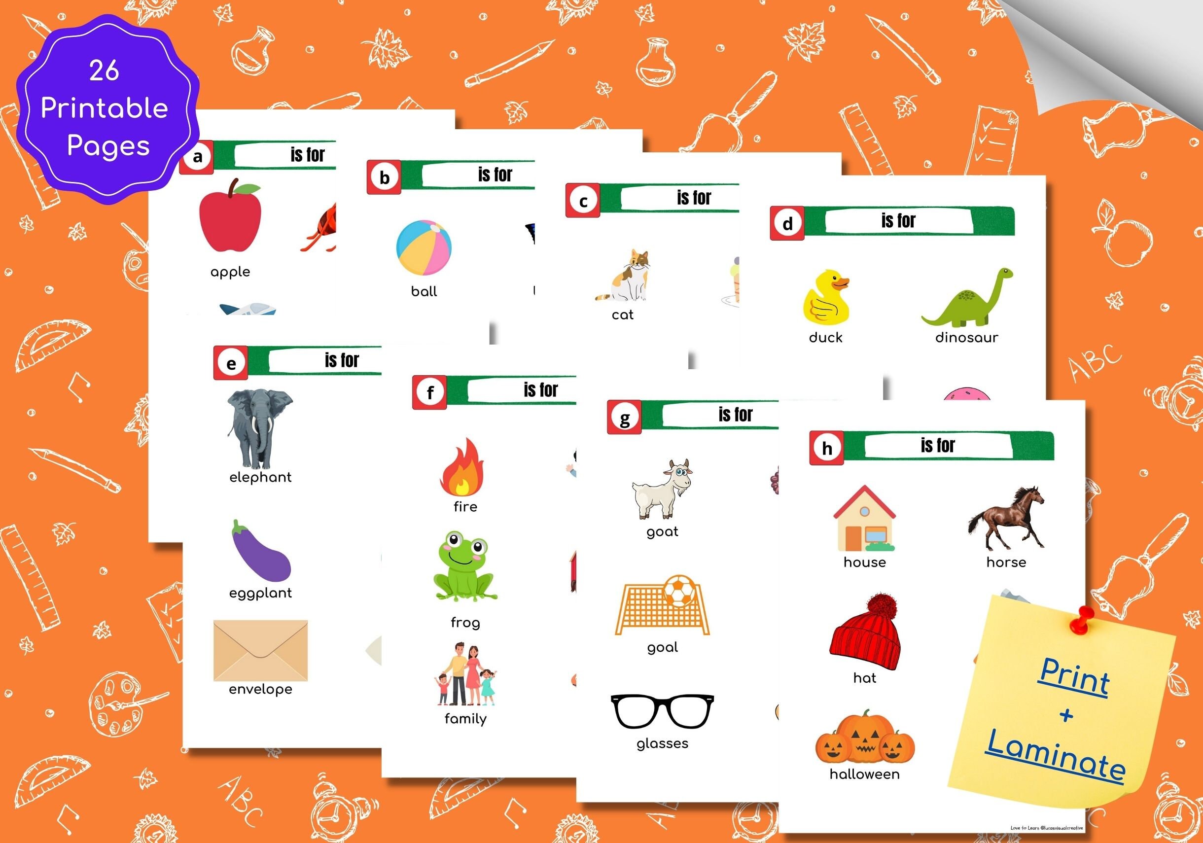 Alphabet Flash Cards A is For... Printable Worksheets, Letter Practice ...