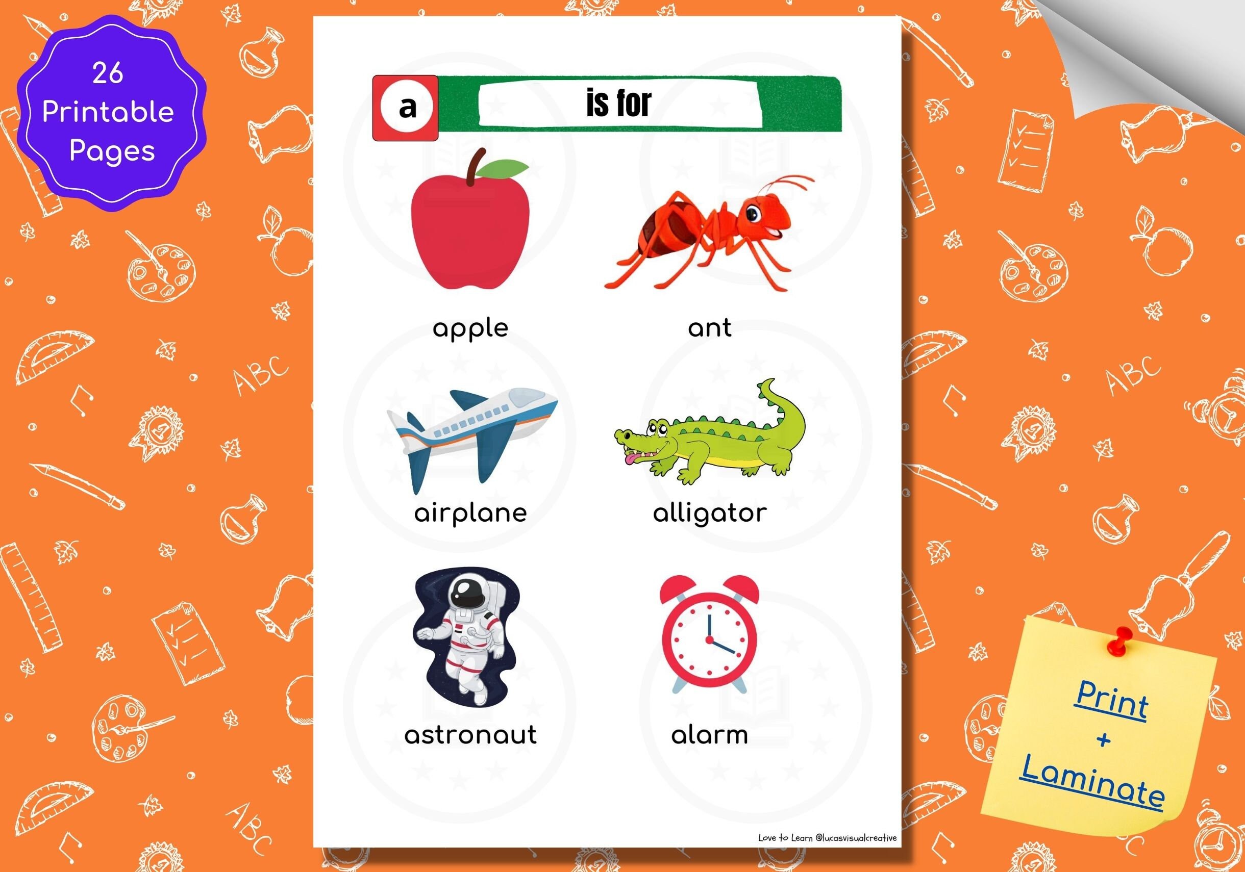 Alphabet Flash Cards A is For... Printable Worksheets, Letter Practice ...
