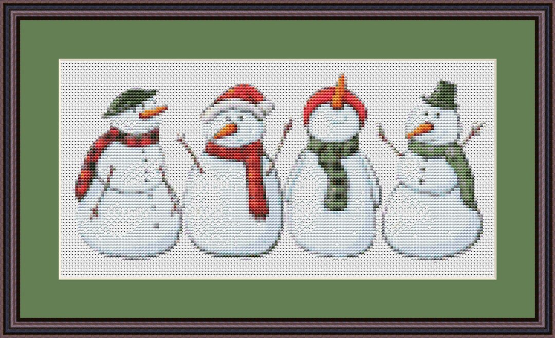 Three Snowmen Counted Cross Stitch Patterns Printable Chart PDF Format ...