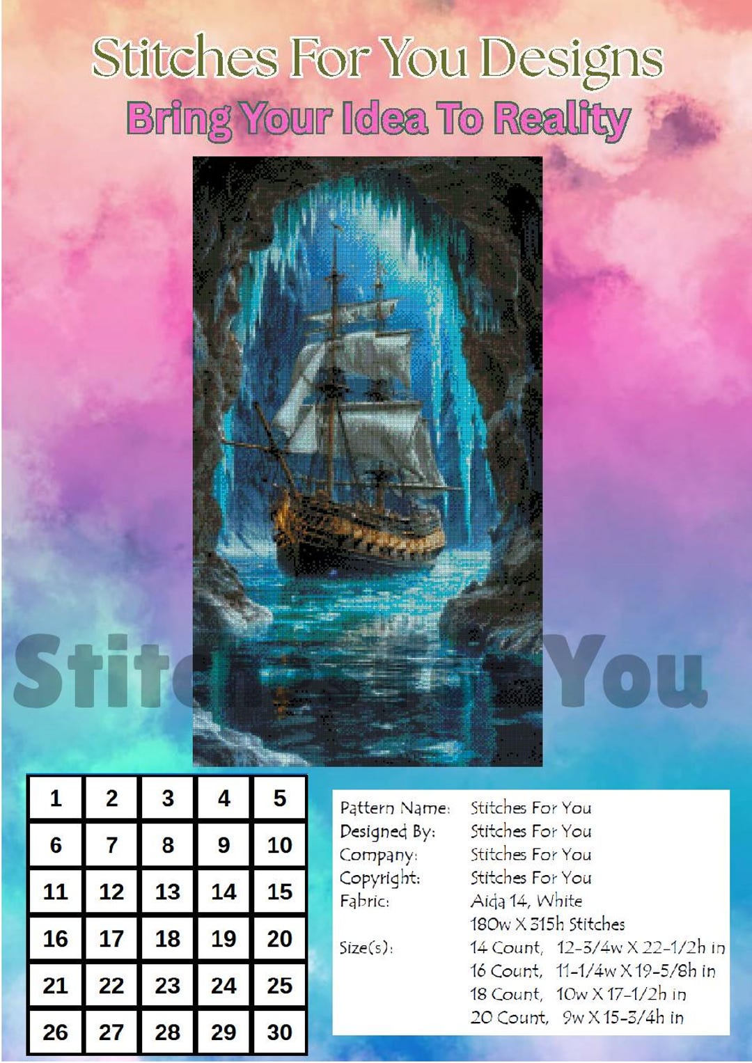 Sailing Ship Cross Stitch Pattern - DIY Needlework (PDF Pattern) - Etsy