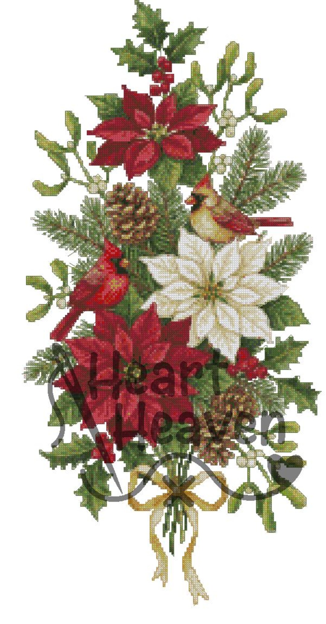 Winter Songbirds & Blooms Counted Cross Stitch Patterns - Printable ...