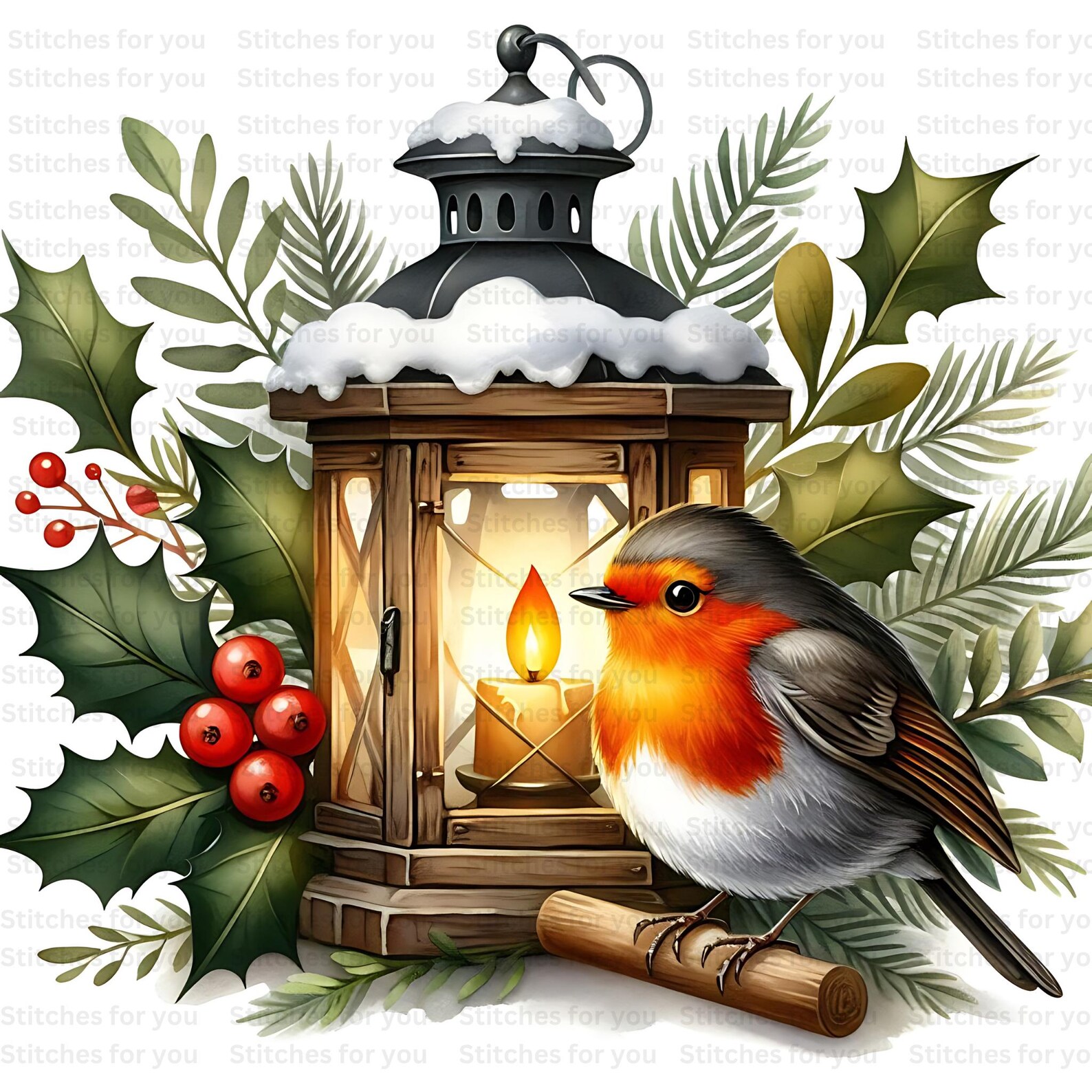 12 Christmas Robin Clipart Set , Printable Watercolor Clipart, High ...