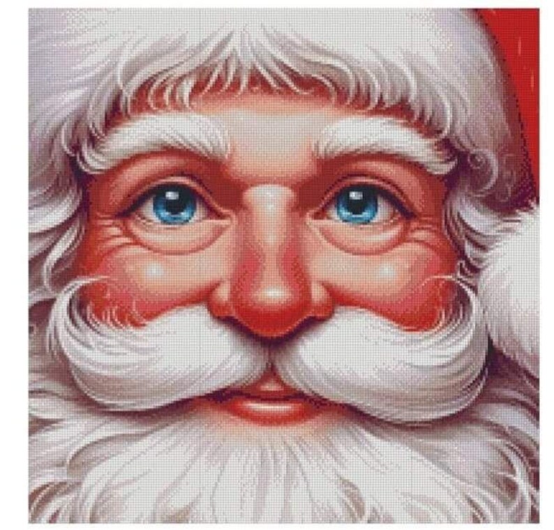 Santa Face Counted Cross Stitch Patterns Printable Chart PDF Format ...