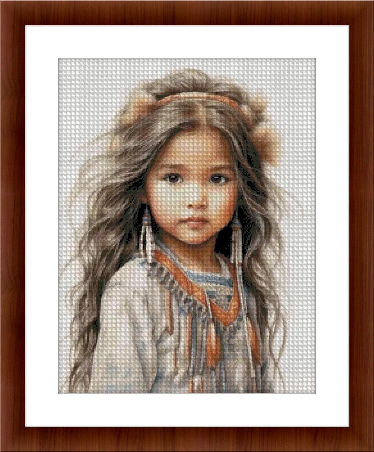 Little Girl Counted Cross Stitch Pattern – Native American Child (PDF ...
