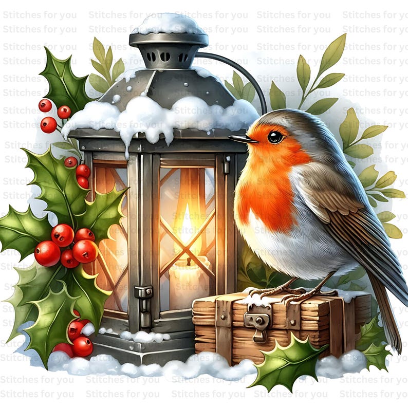 12 Christmas Robin Clipart Set , Printable Watercolor Clipart, High ...