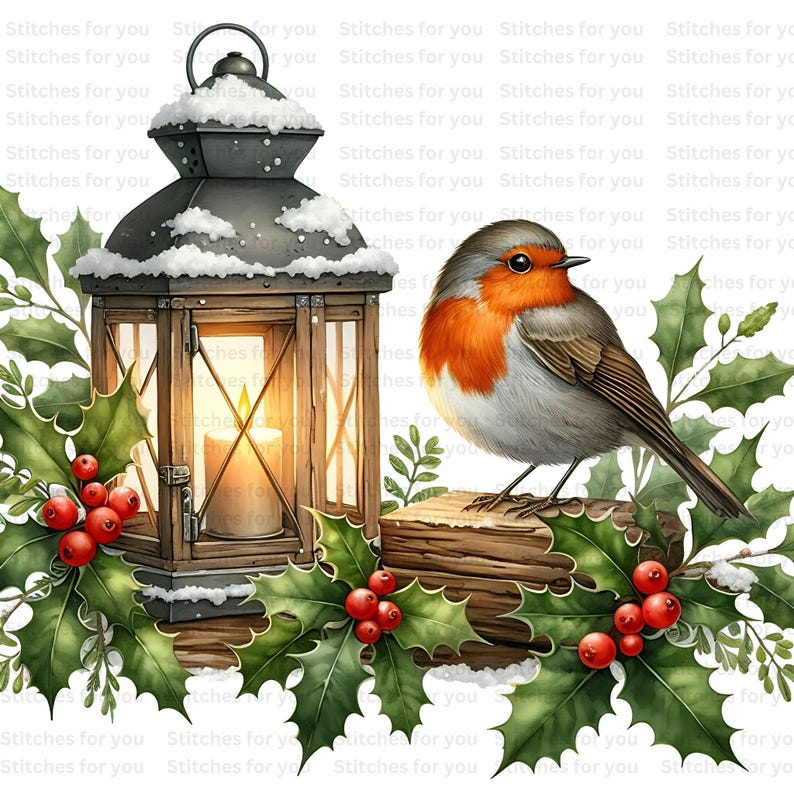 12 Christmas Robin Clipart Set , Printable Watercolor Clipart, High ...