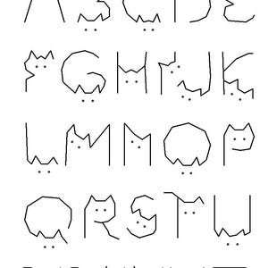 Cat Alphabet 2 Pieces Set- Counted Cross Stitch Patterns - Printable ...