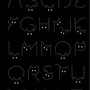 Cat Alphabet 2 Pieces Set- Counted Cross Stitch Patterns - Printable ...