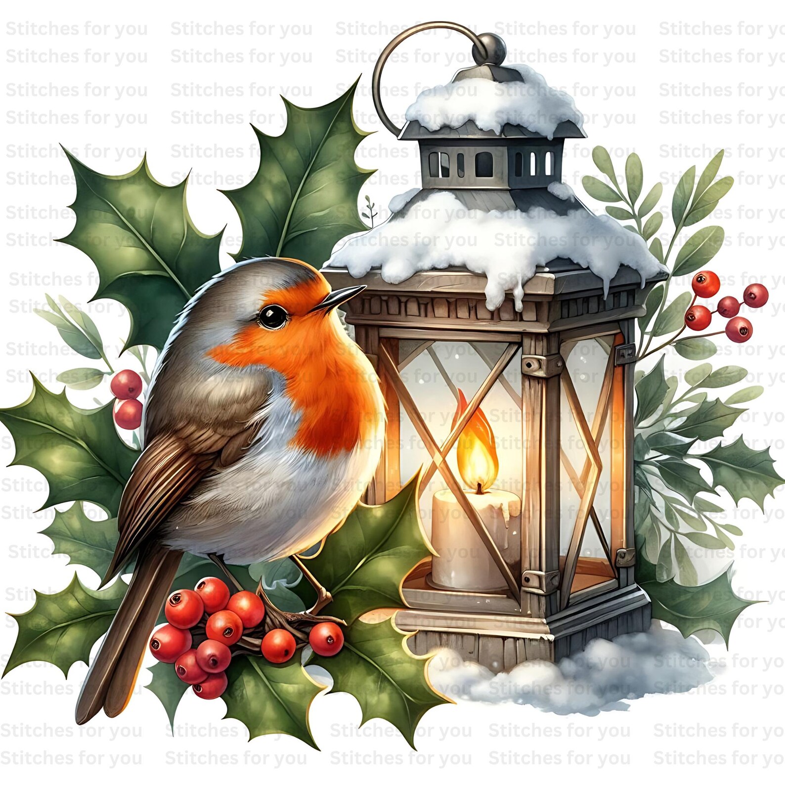 12 Christmas Robin Clipart Set , Printable Watercolor Clipart, High ...